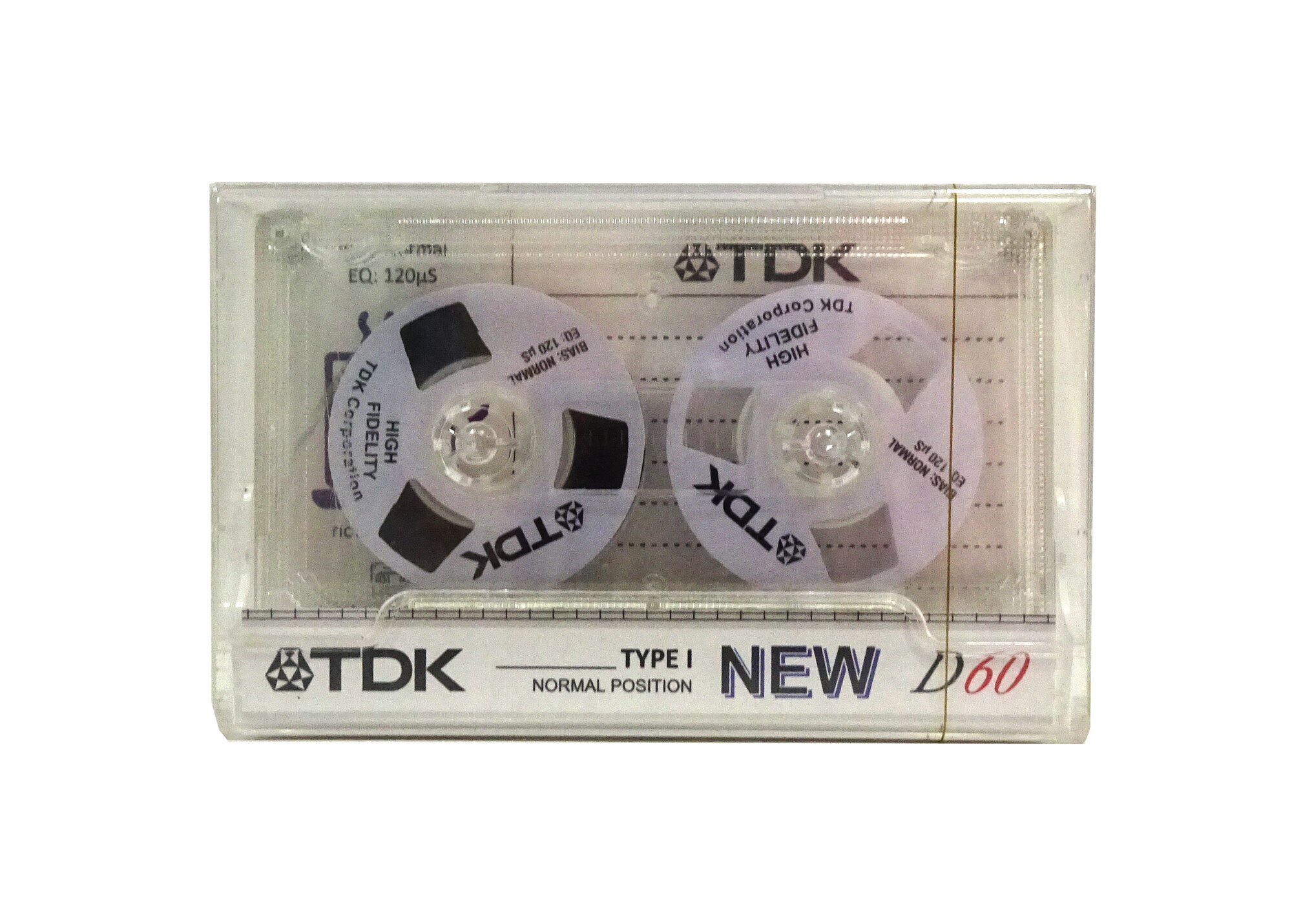 Аудиокассета "TDK New D60" c белыми катушками