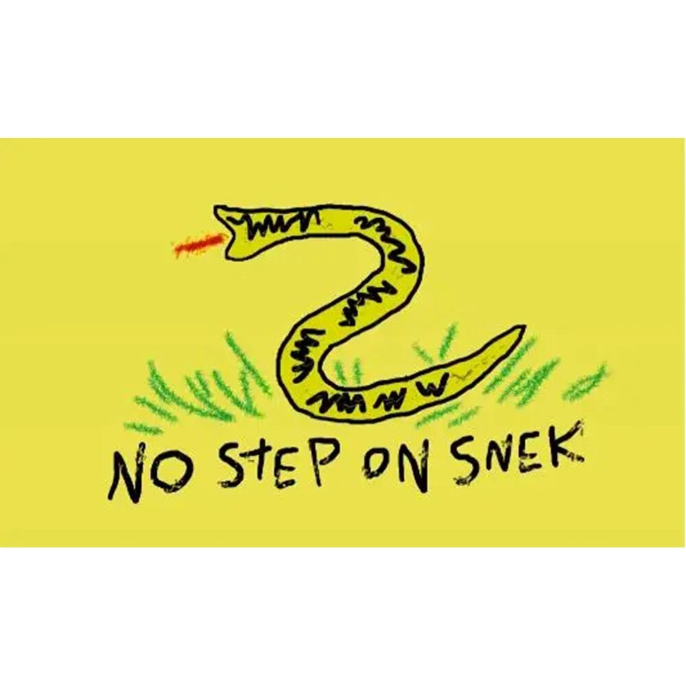 Флаг 3x5 футов "NO STEP ON SNEK" желтый HMNAL 90 х 150 см
