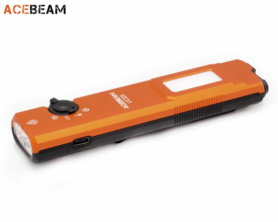 Фонарь Acebeam UC25 Orange (ЛЦУ и УФ), Li-ion 3000 mAh, 174 метра, 3100 люмен (Комплект)