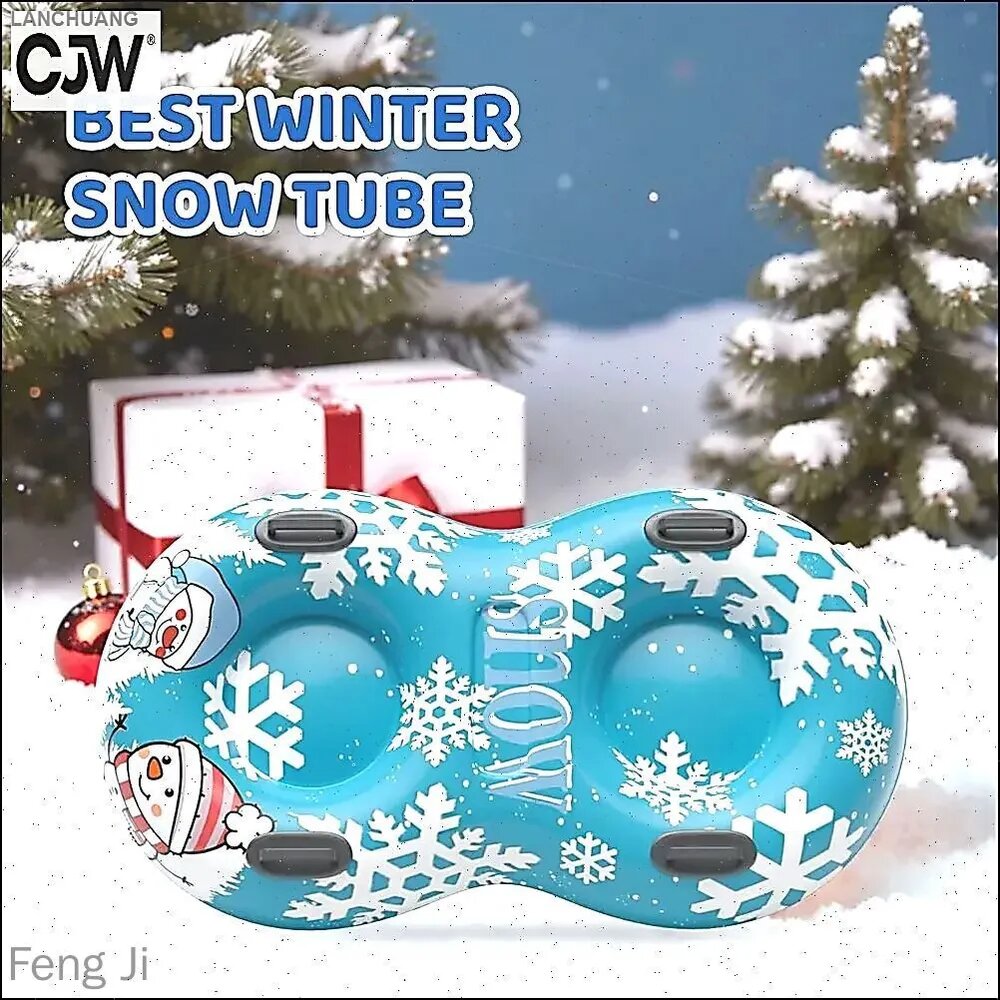 Тюбинг CJW Best Winter Snow Tube Снеговик двухместная лыжная камера синий для взрослых