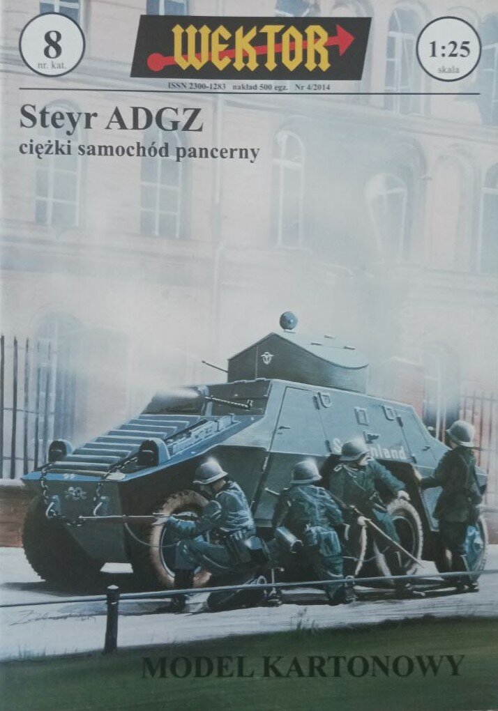 Сборная бумажная модель Бронеавтомобиль Steyr ADGZ - WEKTOR №8 (журнал)