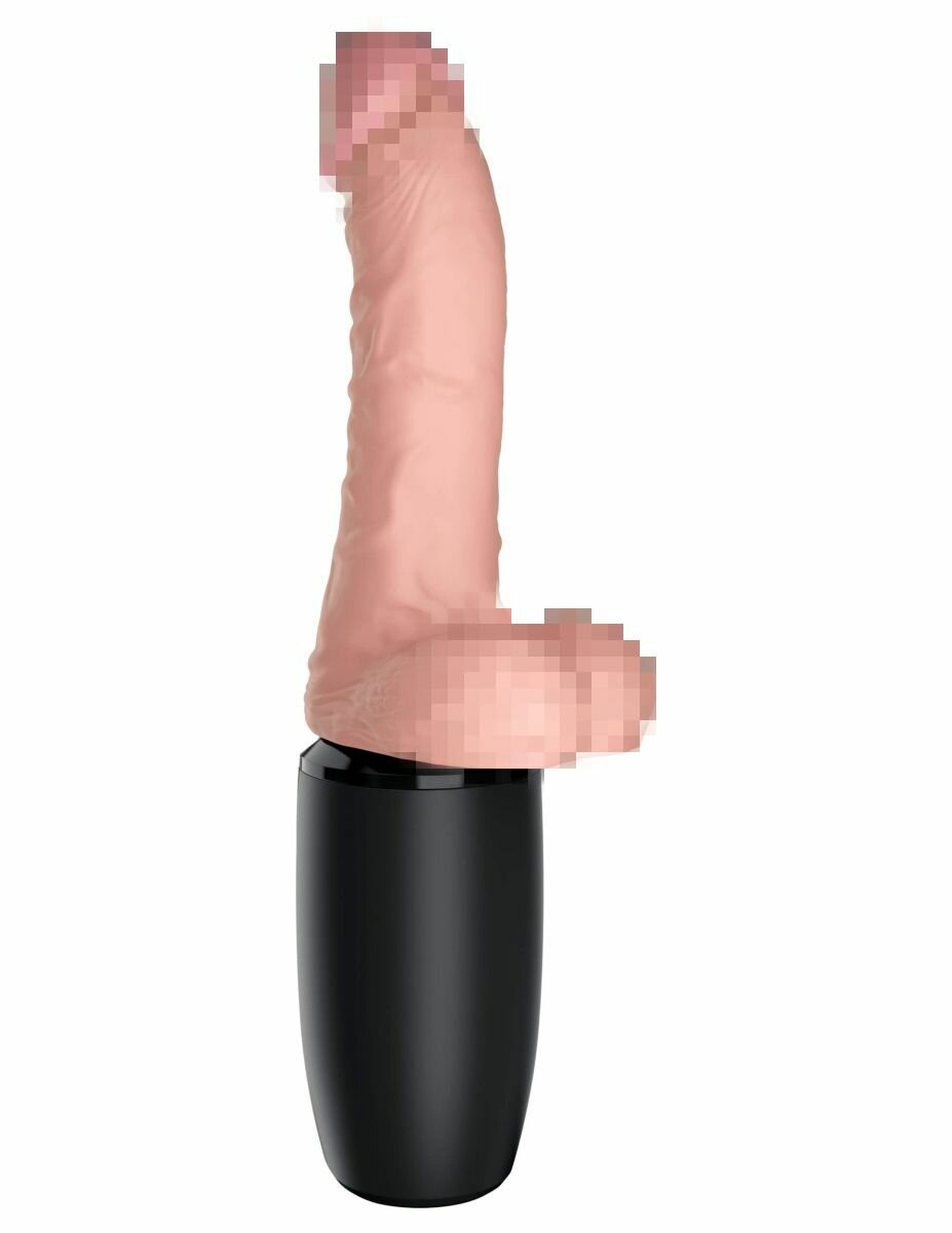 Хай-тек вибратор с функцией толкания 6.5 Thrusting Cock With Balls, Pipedream, телесный, США
