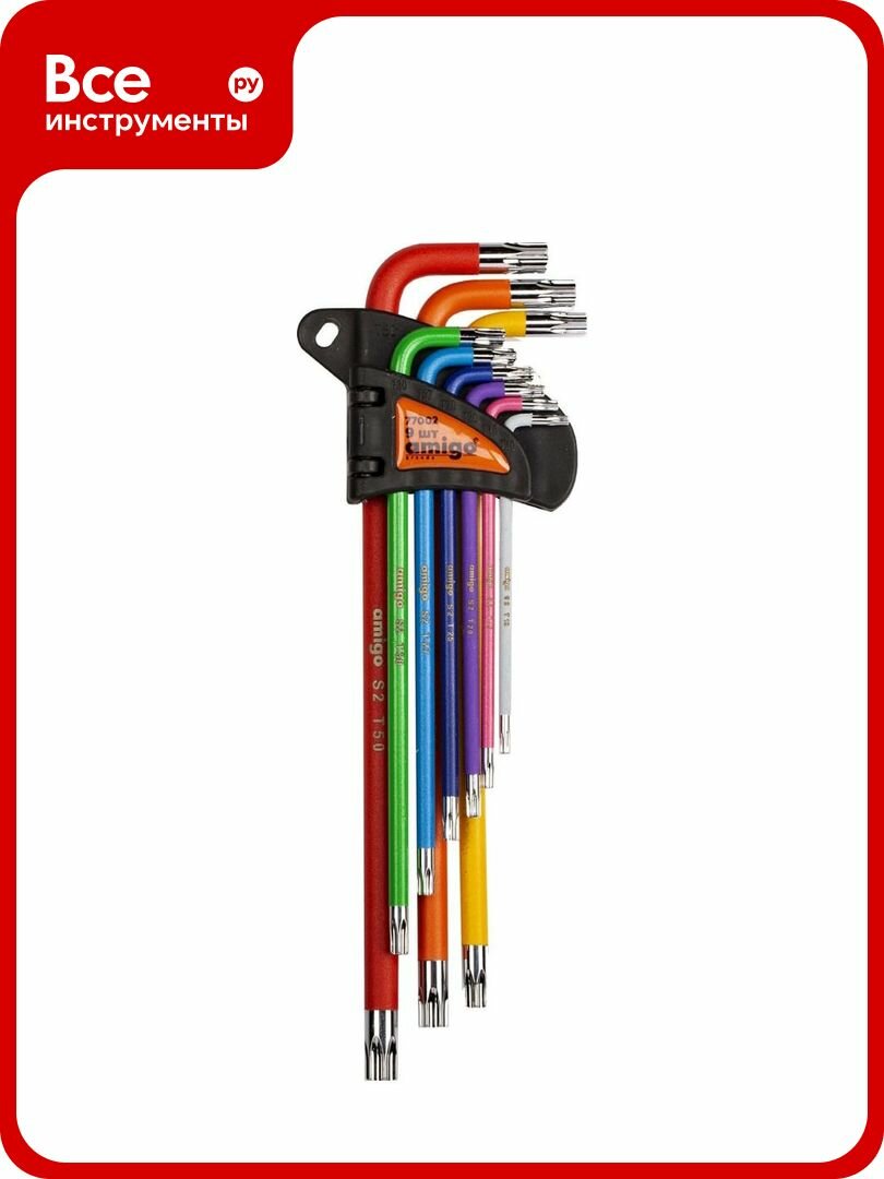 Набор шестигранных ключей AMIGO TORX 9 шт 77002