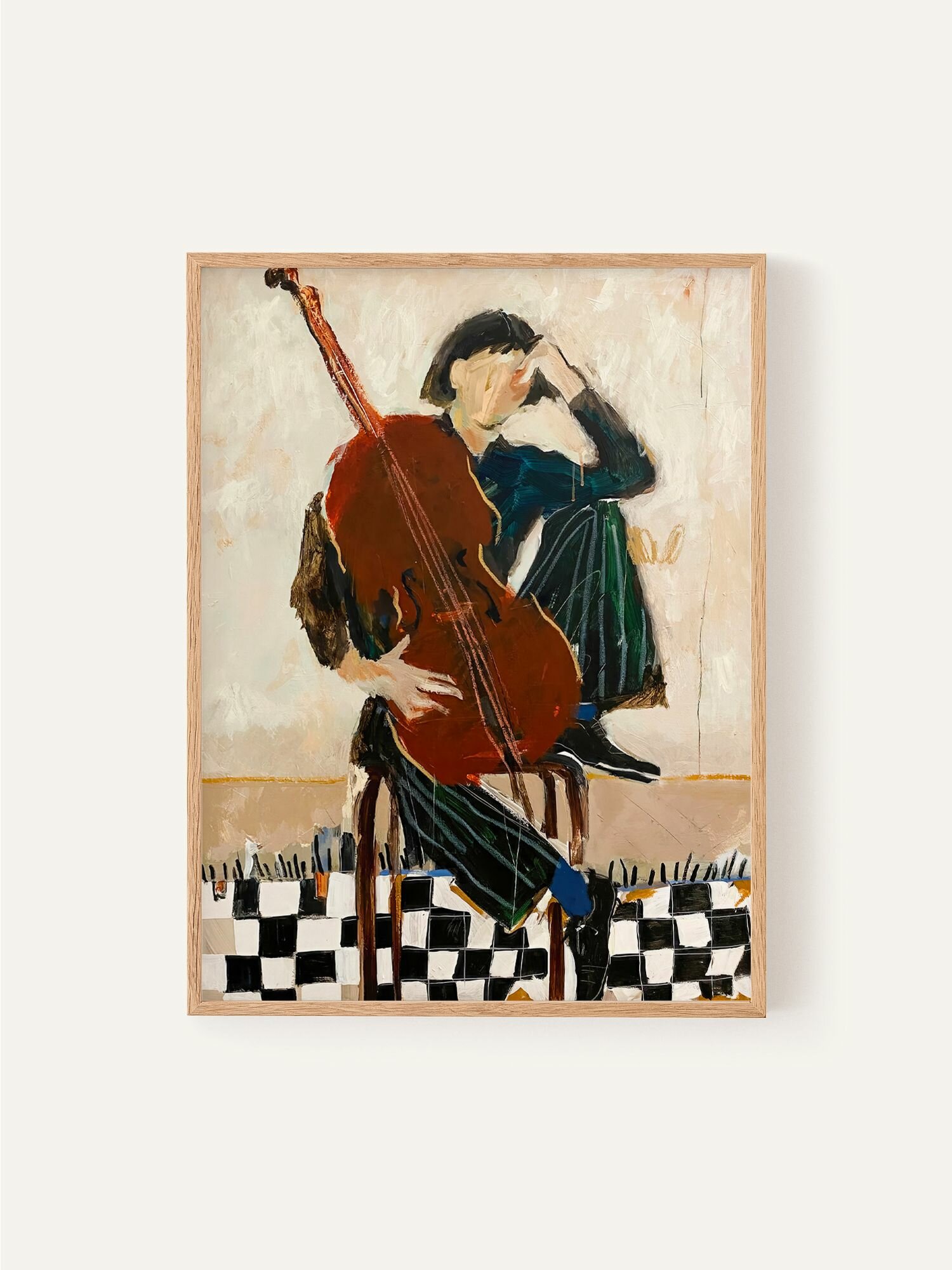 Постер "Виолончель" 30х40 на стену для интерьера без рамки
