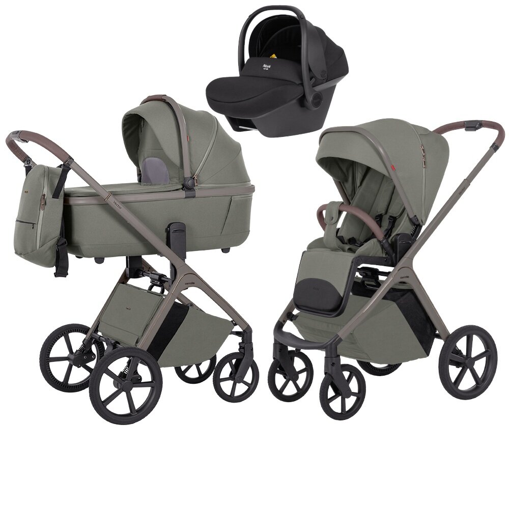 Коляска 3 в 1 Carrello Vector, люлька, автолюлька, прогулочный блок, зеленая