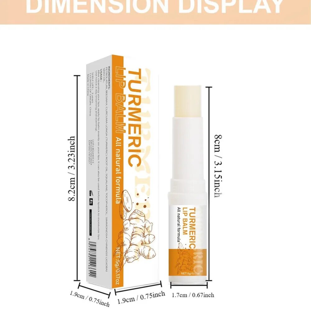 Бальзам для губ с Куркумой Мягко Питает Увлажняет И Успокаивает кожу, Осветляя И разглаживая ее 5 г