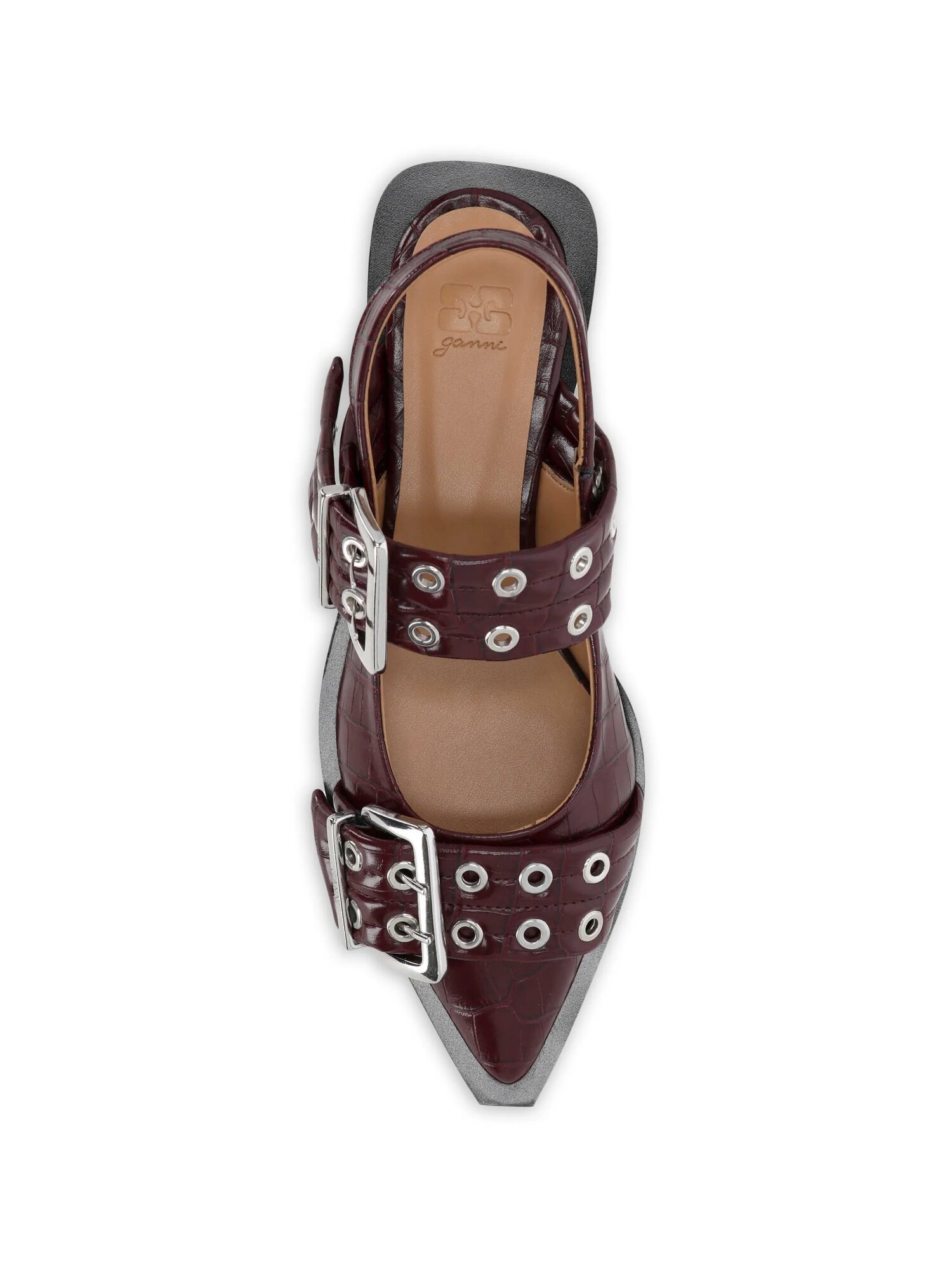 Балетки GANNI Buckle ballet flats, размер 38, фиолетовый — фото 1
