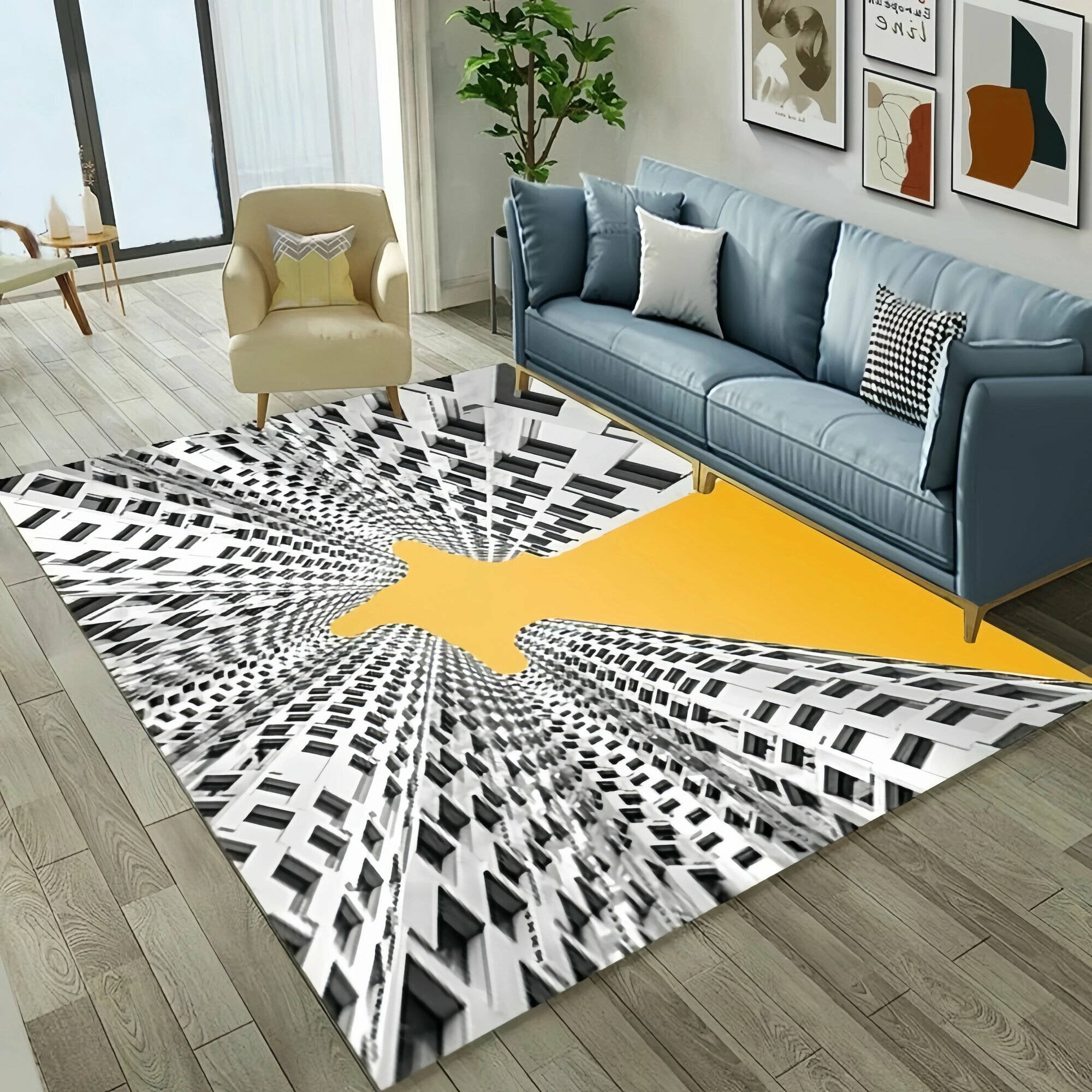 Прямоугольный ковер для гостиной, спальни / скандинавский стиль / без потери цветаКристаллический бархат，0.8*1.2 m