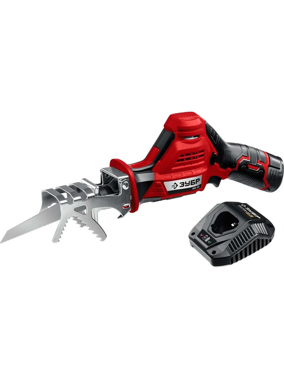 Пила сабельная аккумуляторная ЗУБР СПЛ-125-21, 12В, 1 АКБ (2Ач), 2700 ход/мин