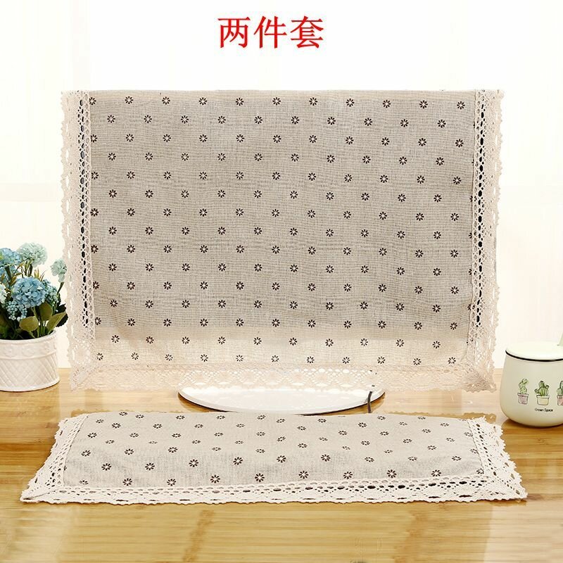 Чехол для компьютера из хлопково-льняной ткани, пылезащитный чехол для ЖК-компьютера, чехол для монитора, чехол для настольного компьютера, чехол для моноблока.