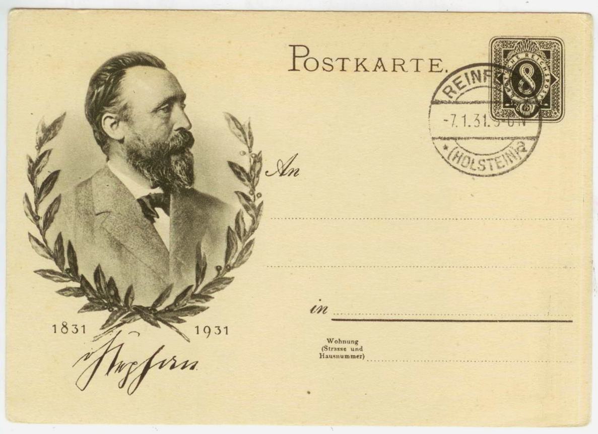Почтовая карточка Германия, III-Рейх 1831 - 1931 (Печать Рейн - Холштайн 7.1.31)