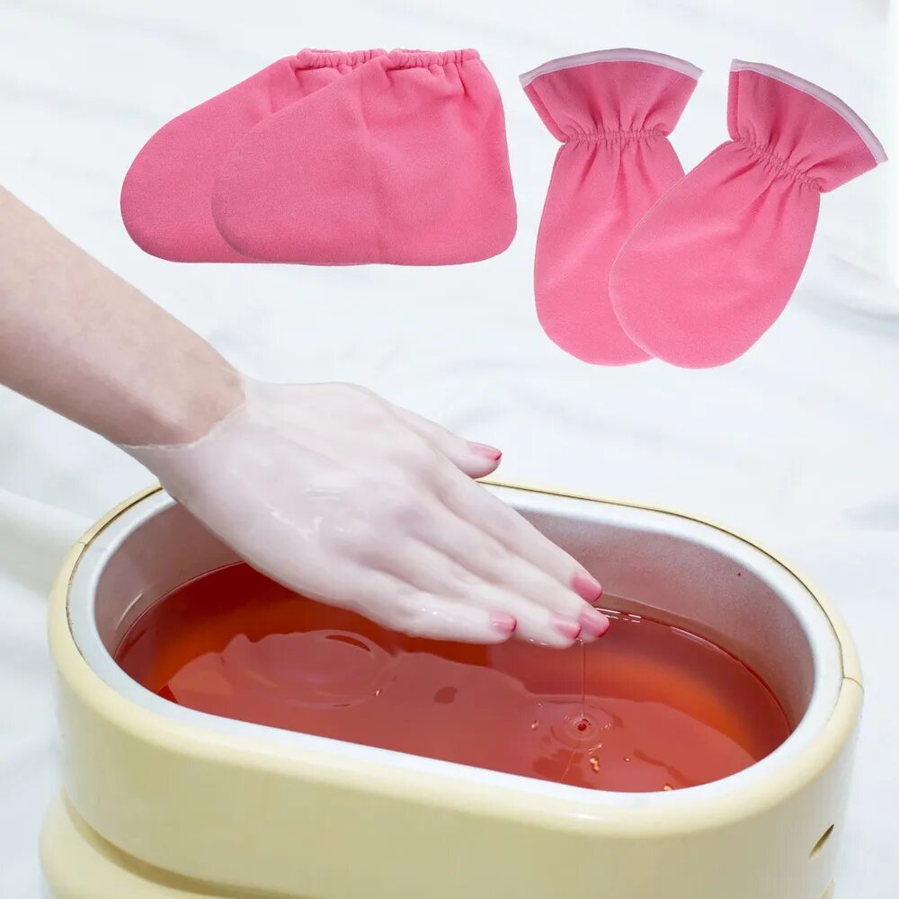 4 Штуки Перчаток Для Парафинового Ухода, Из Тканевого Материала, Для Рук И Ногтей