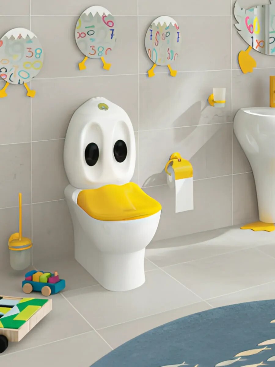 Детский унитаз "Ducky" Creavit, фарфор, с микролифтом, белый — фото 1