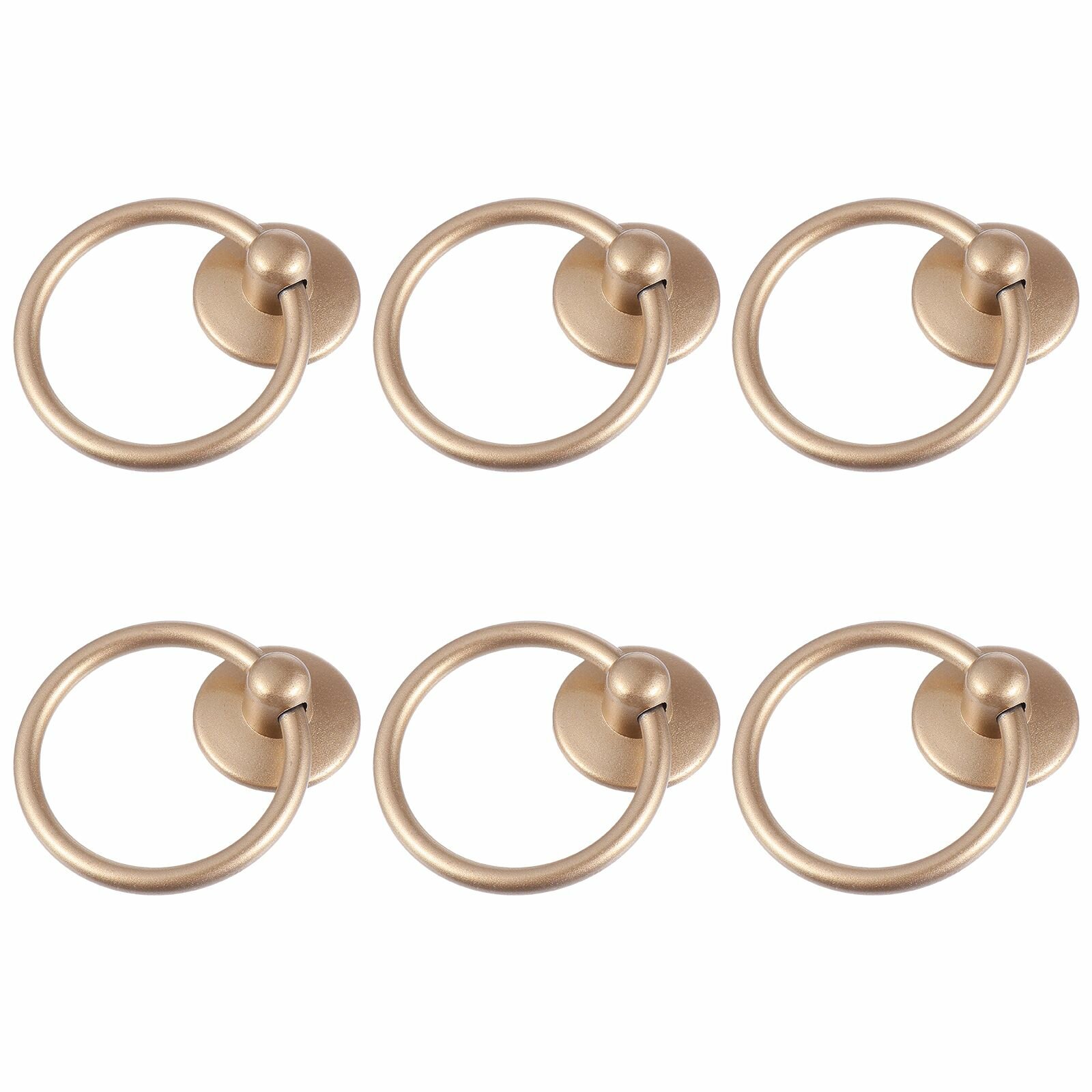 Набор из 6 золотистых кольцевых ручек из цинкового сплава для мебели дома