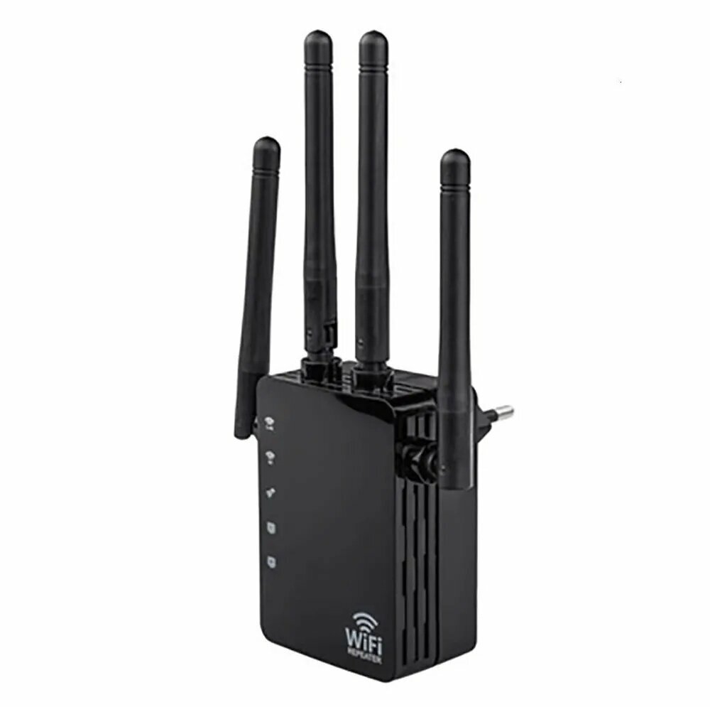 Усилитель WiFi сигнала 1200 Мбит/с, Черный - вилка европейского стандарта
