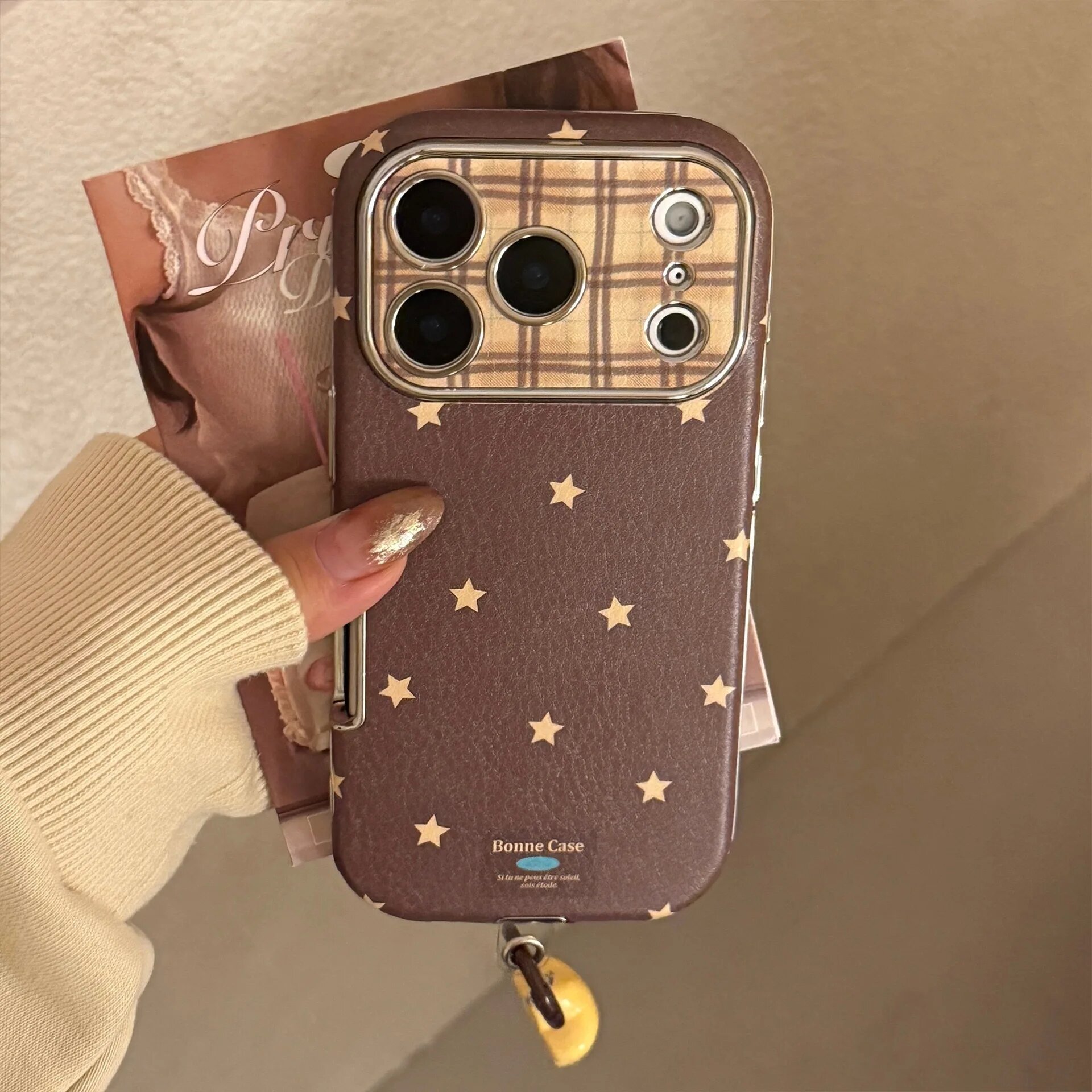 Чехол INS Leather Vintage Star Pendant 5 For iphone13