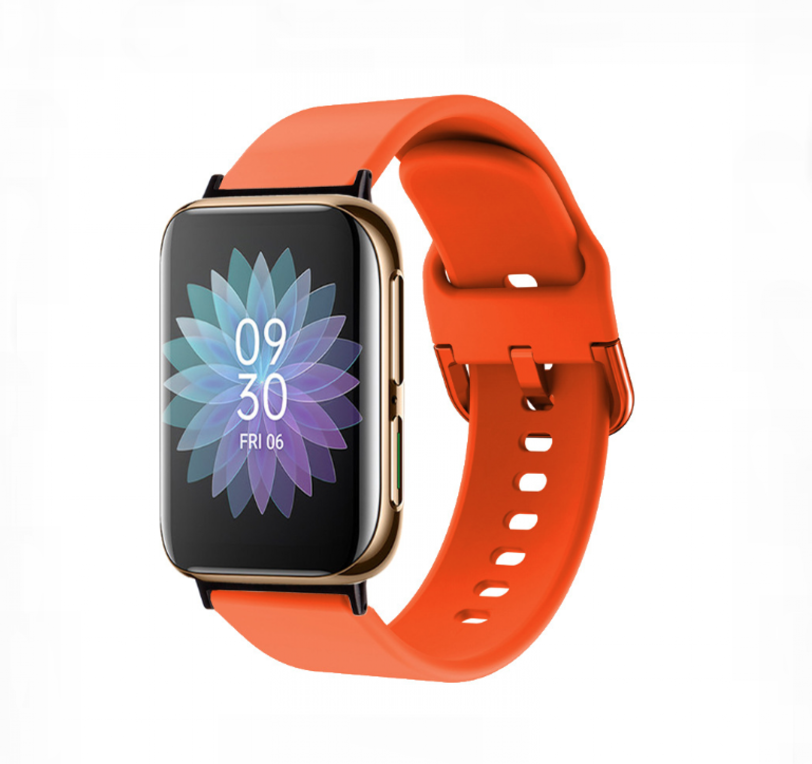 Силиконовый сменный ремешок MyPads Hypo для OPPO Watch 2 42 mm, оранжевый, с быстрой заменой