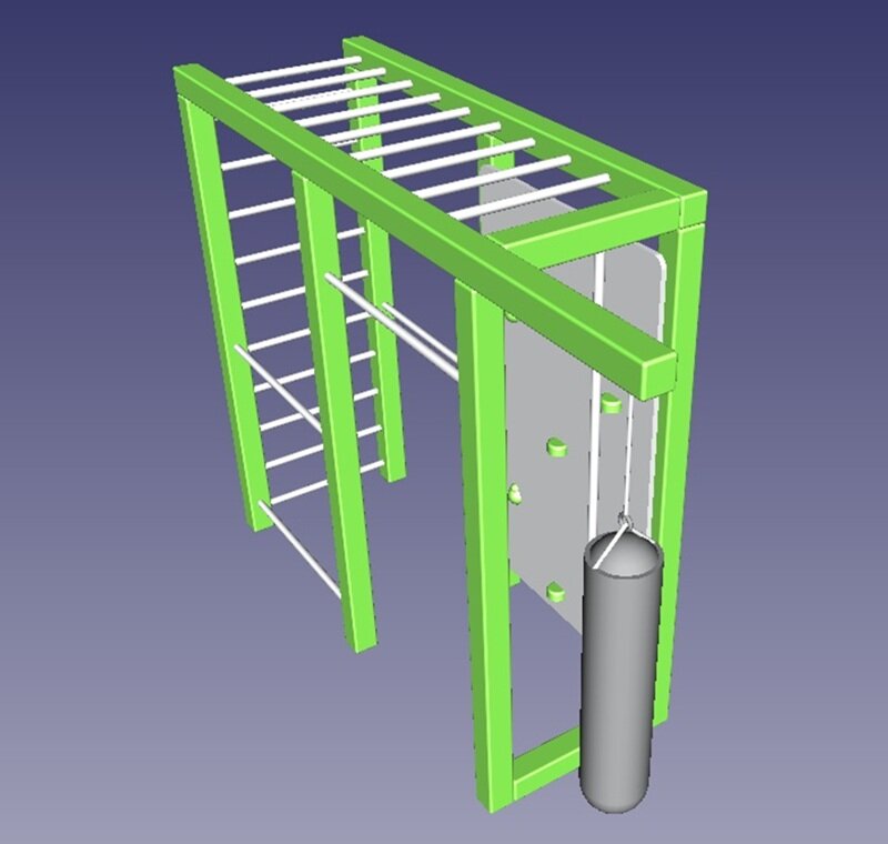 Спортивный комплекс тросет 2800 деревянный шведская стенка рукоход скалодром турник брусья подвес для груши