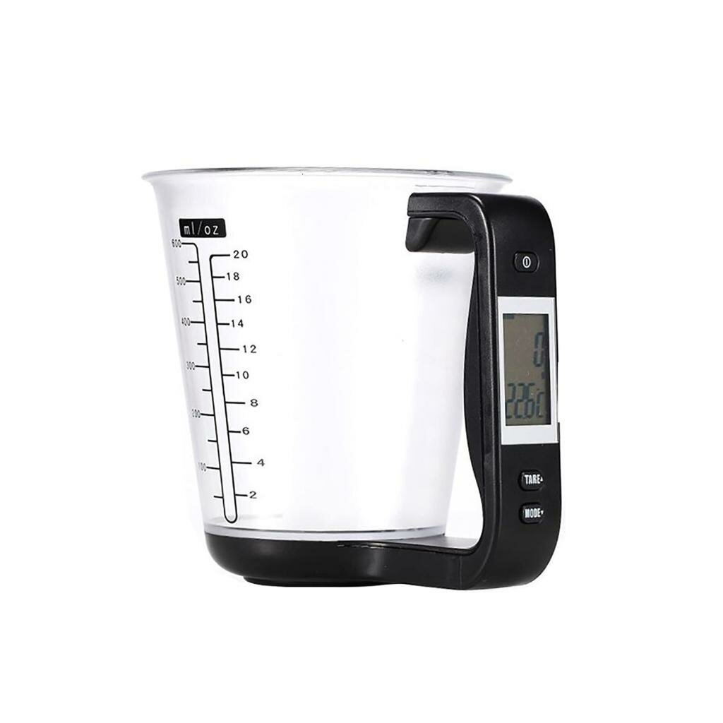 Электронные кухонные весы и мерный стакан, Черный