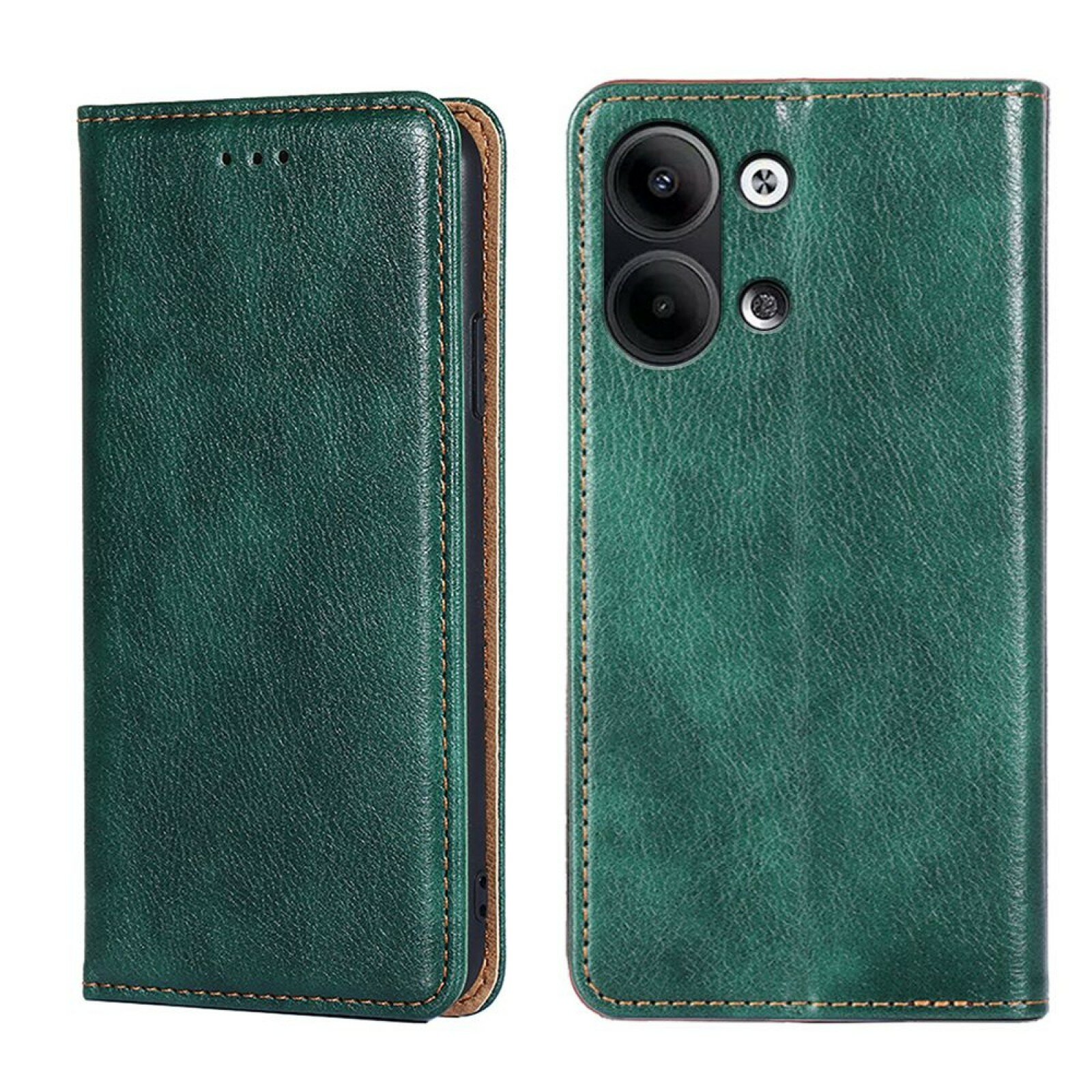 Чехол-книжка MyPads для Oppo Reno9 и Reno9 Pro зеленый из искусственной кожи с магнитным замком