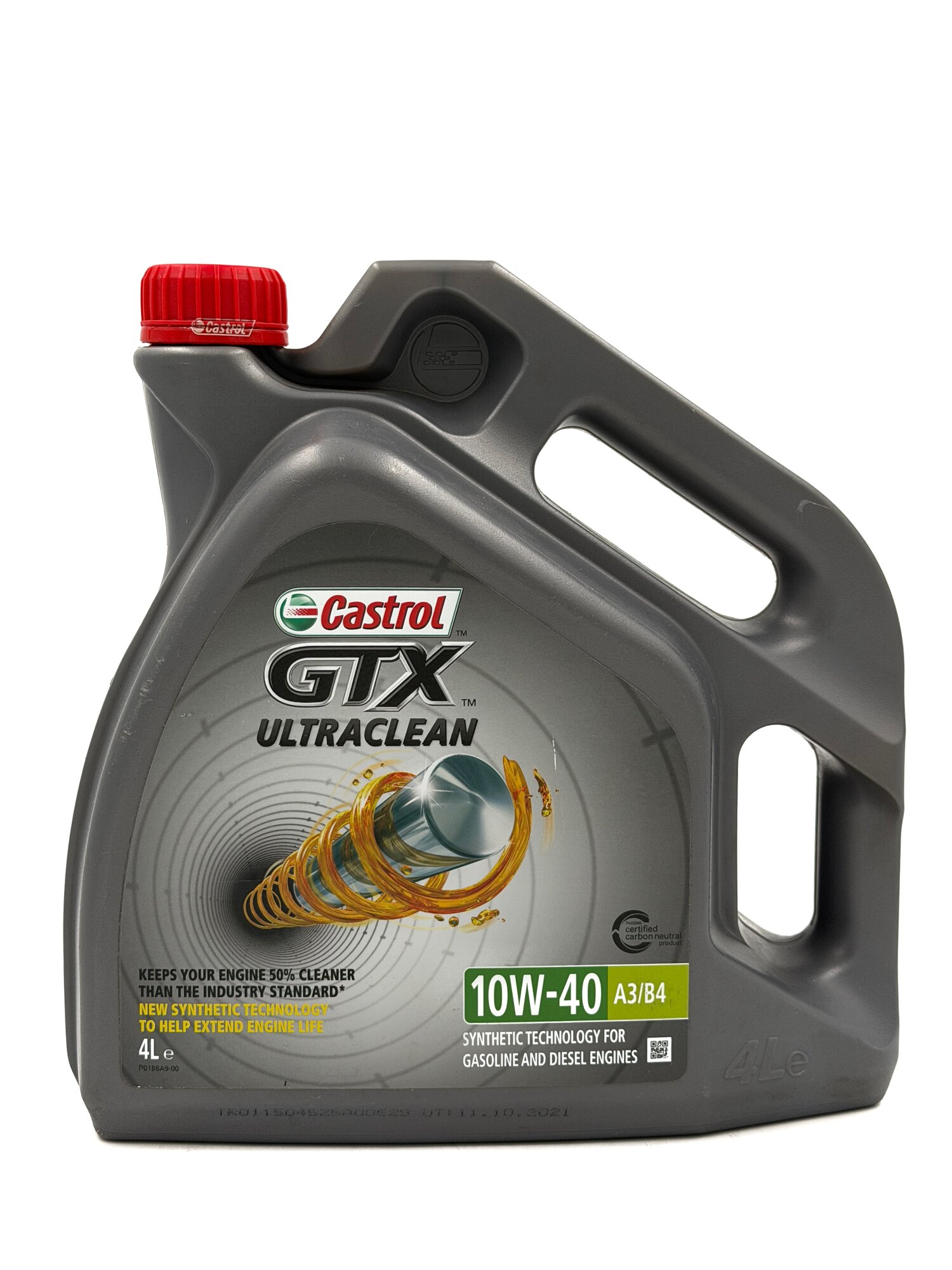 Масло моторное Castrol GTX Ultraclean 10W-40, 4 литра, синтетическое