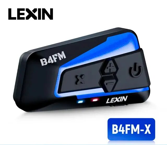 Наушники LEXIN B4FM с микрофоном для мотоцикла, черный, синий