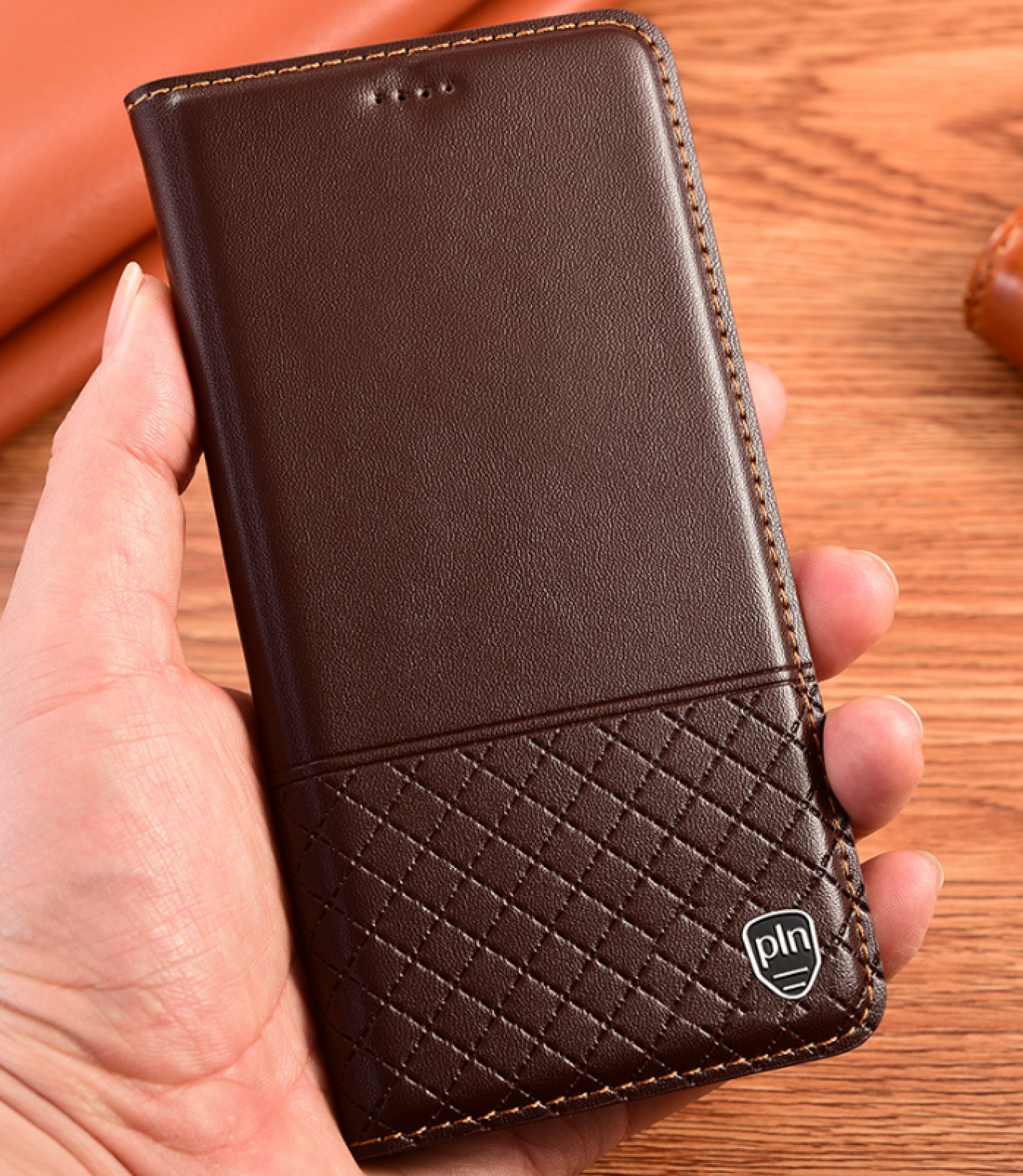 Чехол-книжка MyPads Premium Immagine из натуральной кожи для Xiaomi Redmi Note 12 5G и Poco X5, коричневый