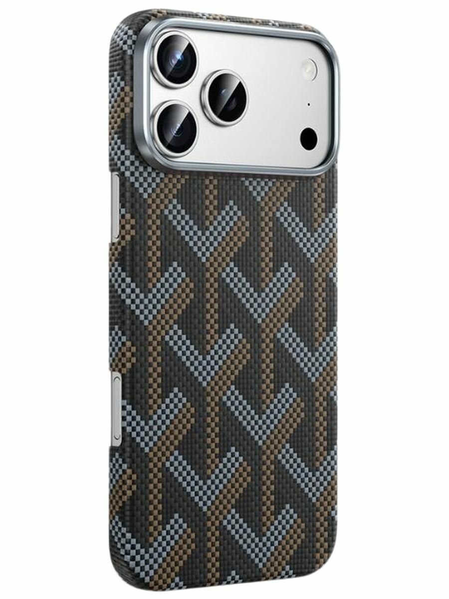 Чехол с MagSafe для iPhone 17 Pro Max KEVLAR PRAGUE, черный.