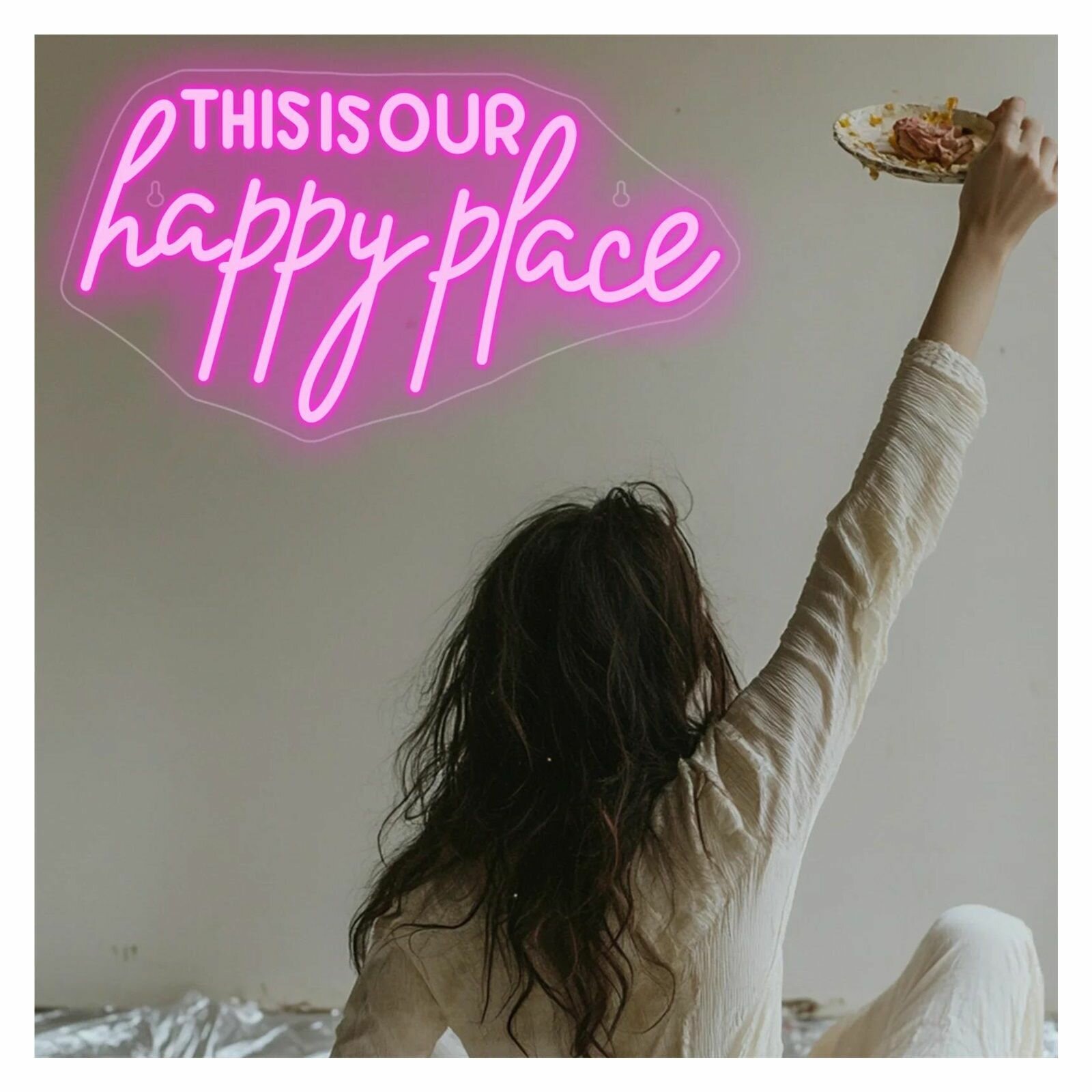 This Is Our Happy Place Неоновая Вывеска USB 42смx23см