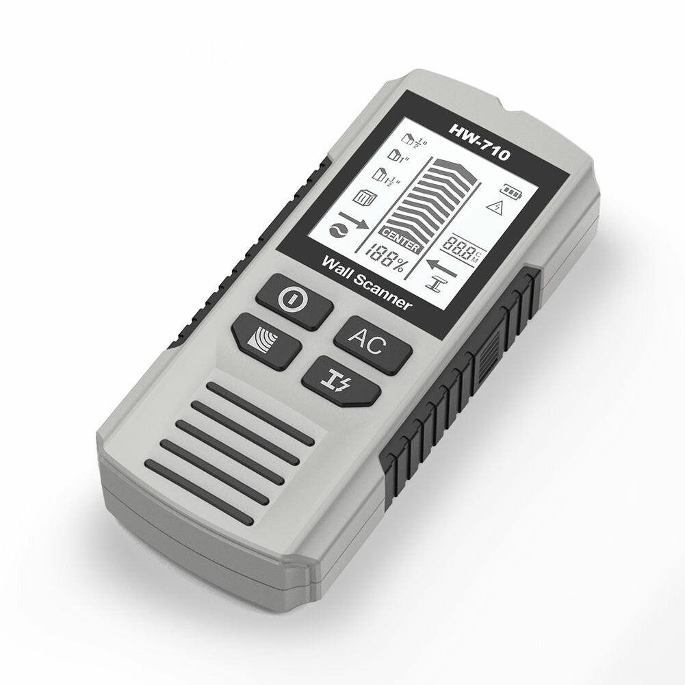 Ручной детектор металла для стен с индикатором глубины, трёхрежимным поиском стоек и обнаружением скрытой проводки