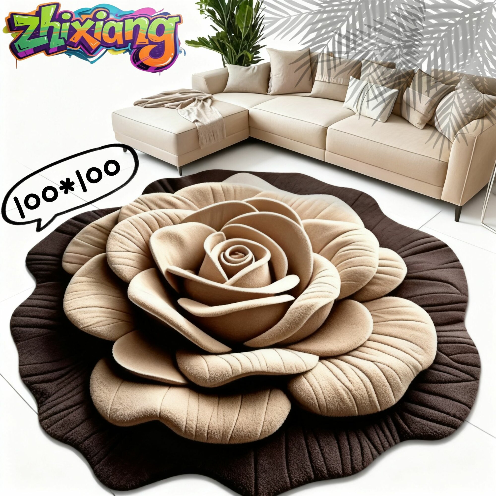 Ковер 3D 100x100 см квадратный