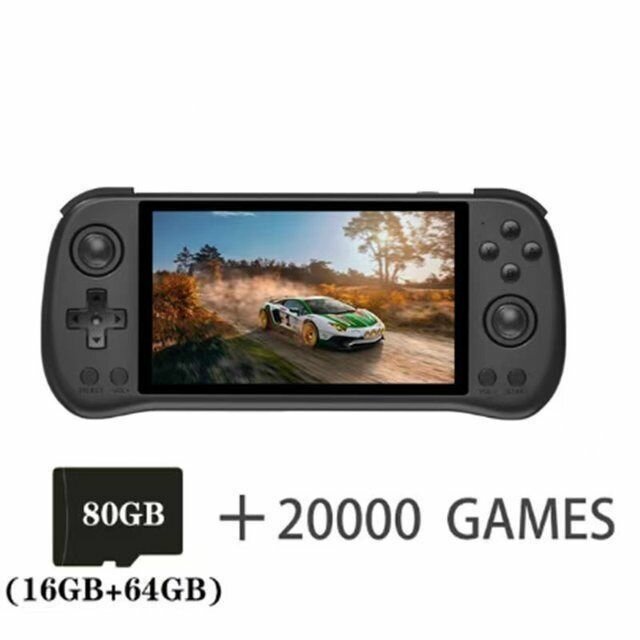 Портативная игровая консоль Powkiddy X55 со встроенным игровым экраном IPS RGB 5,5 дюйма (64G 10000 игр, 128G 20000 игр, 256G 30000 игр)