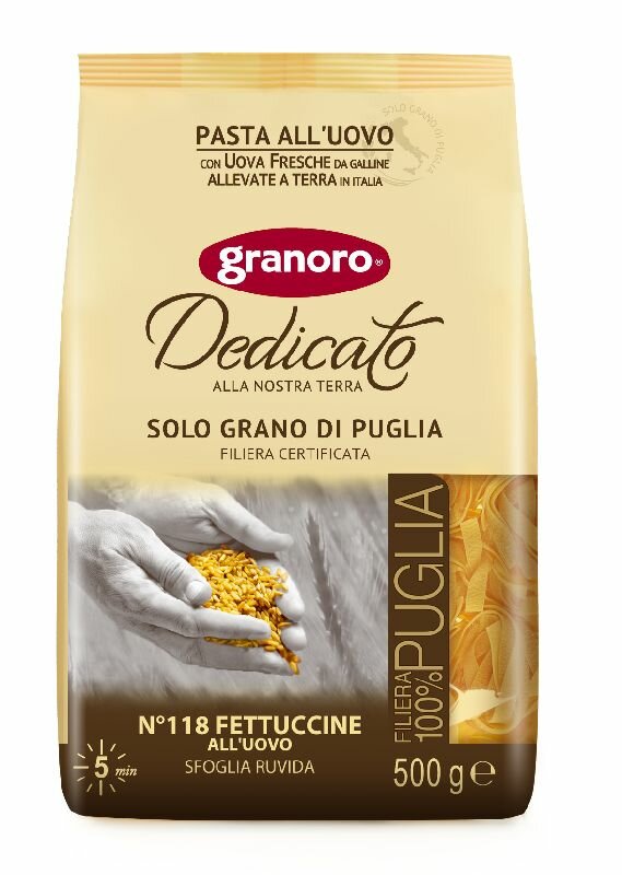 Макароны GRANORO с добавлением яйца Gli Speciali All'uovo Nidi №118 "Феттуччине" из твердых сортов п