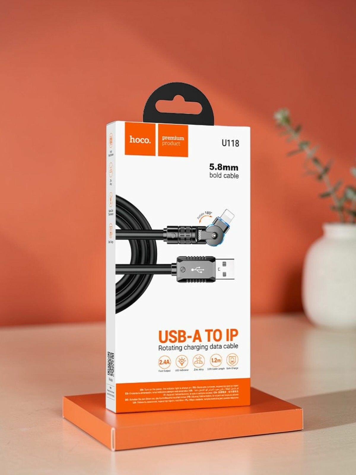 Кабель зарядки и передачи данных hoco U118 Type-A to Lightning