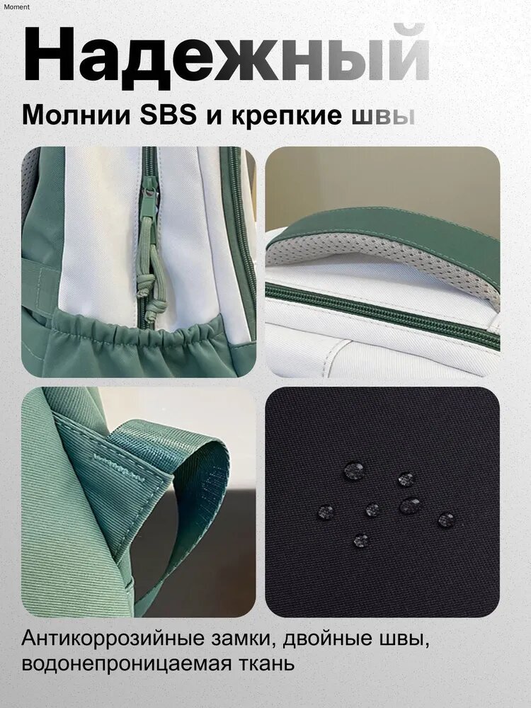 Рюкзак школьный для девочек Зеленый с котиком 20л. Компактный, но вместительный, для учеников начальной школы — фото 1