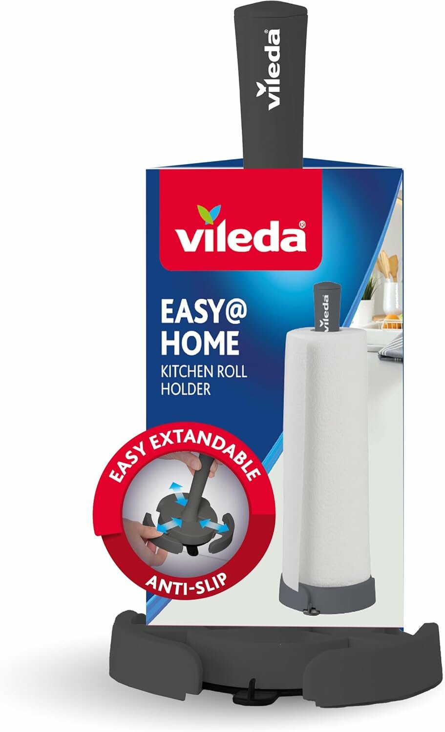 Держатель для бумажных полотенец Vileda Easy Home, пластик, цвет серый