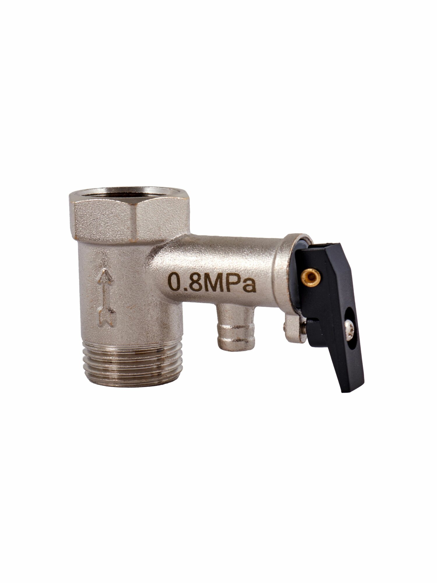 Клапан сбросной предохранительный с ручкой 1/2 8 бар, усиленный, 80 гр