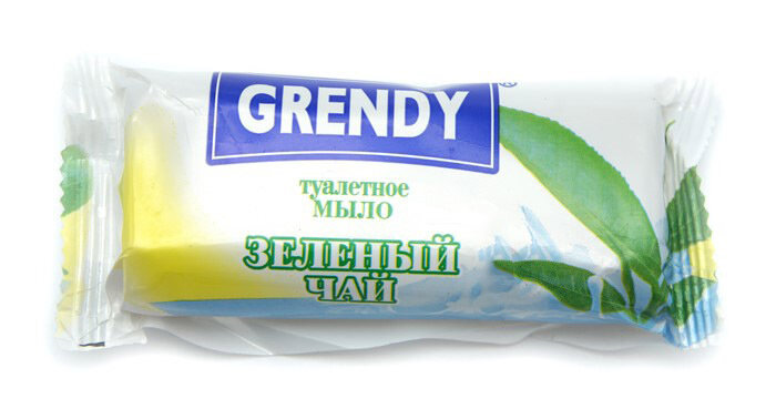Мыло туалетное твердое с ароматом зеленого чая Grendy, 75 гр (10 шт)