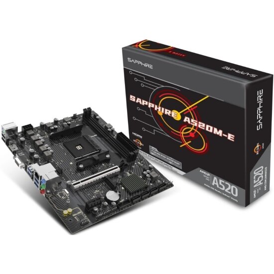 Материнская плата Sapphire A520M-E (AM4, mATX)