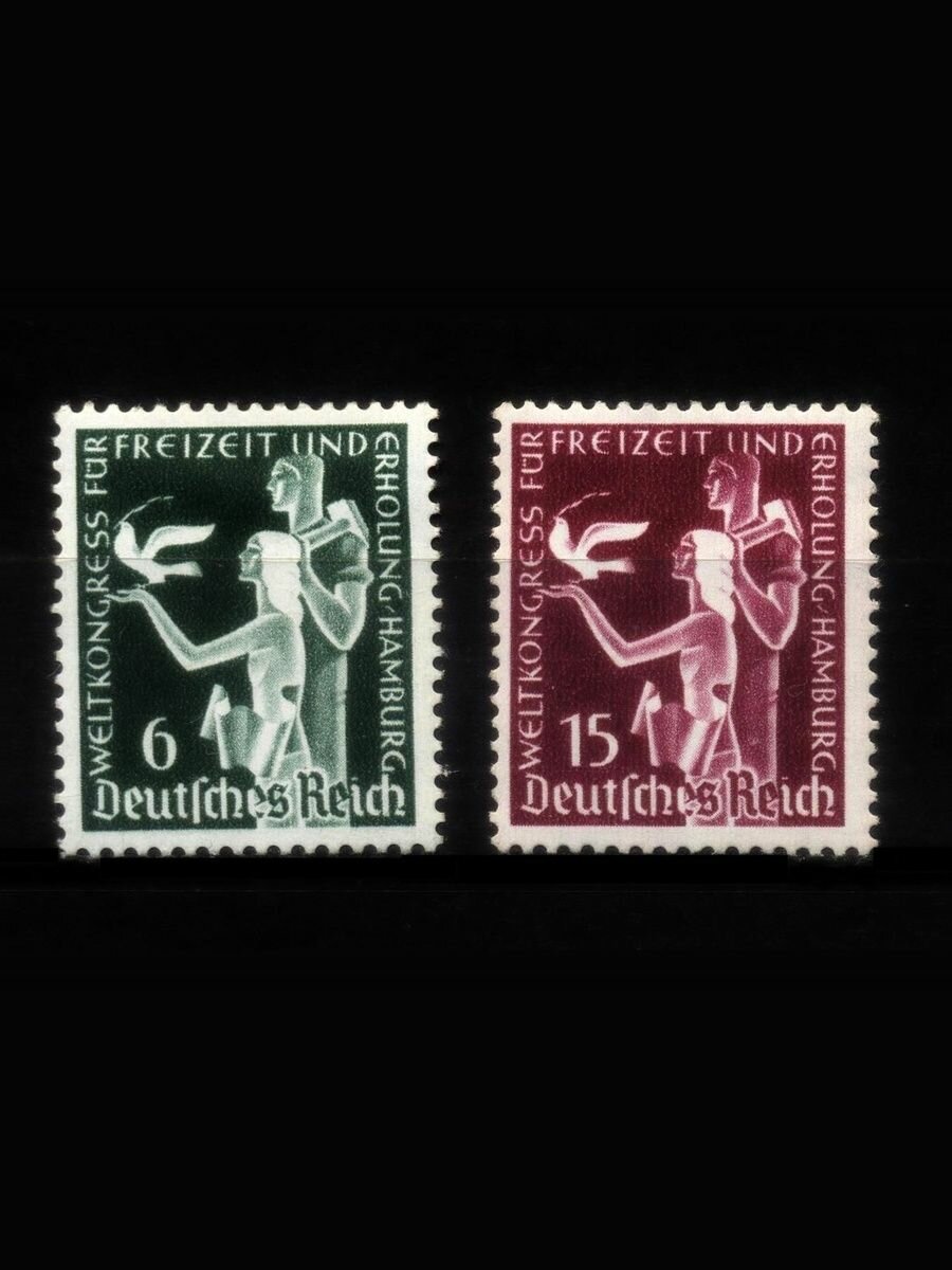 Марки Германии. 1936 г. 3 Рейх. Серия "Конгресс местных общин". "Высокий" каталог. Вод. знаки.