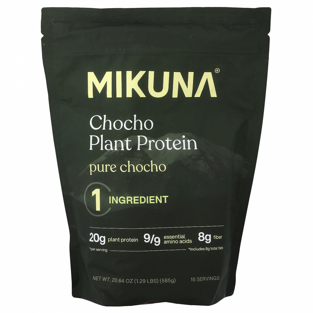 MIKUNA, протеиновый порошок из растения шоколад, чистый шоколад, 585 г (1,29 фунта)
