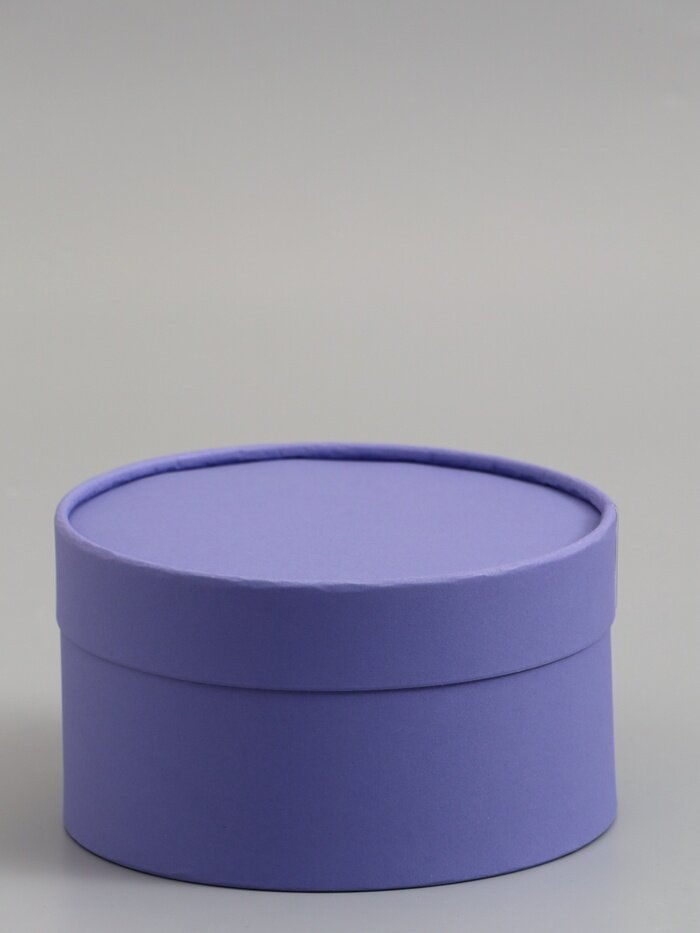 Подарочная коробка круглая, фиолетовая, завальцованная без окна, 18×10 см