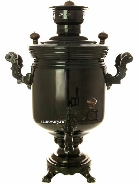 Угольный самовар 7 литров "цилиндр" черный никелированный