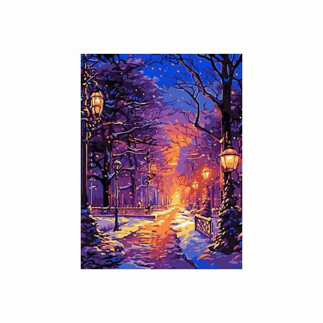 Картина по номерам LORI "Зимний парк" 28,5х38 см, на картоне