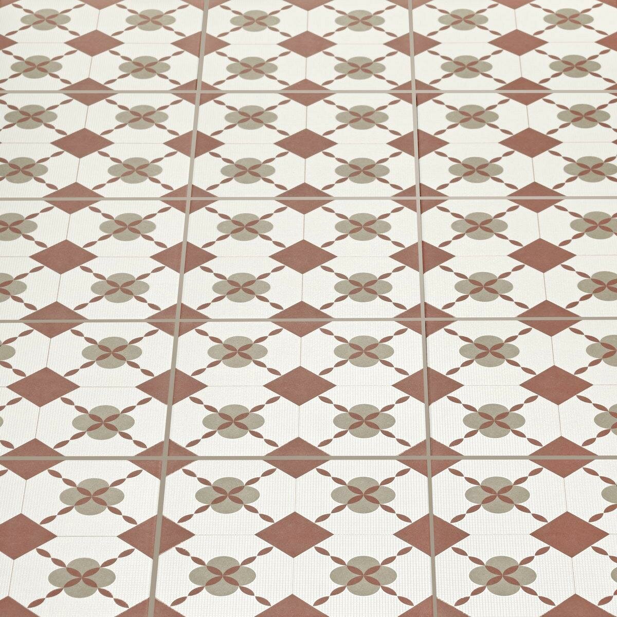 Керамогранит Motto Peach Decor Matt 20x20 N100117 орнамент матовая Износостойкая, Мелкоформатная, Морозостойкая, морозостойкая