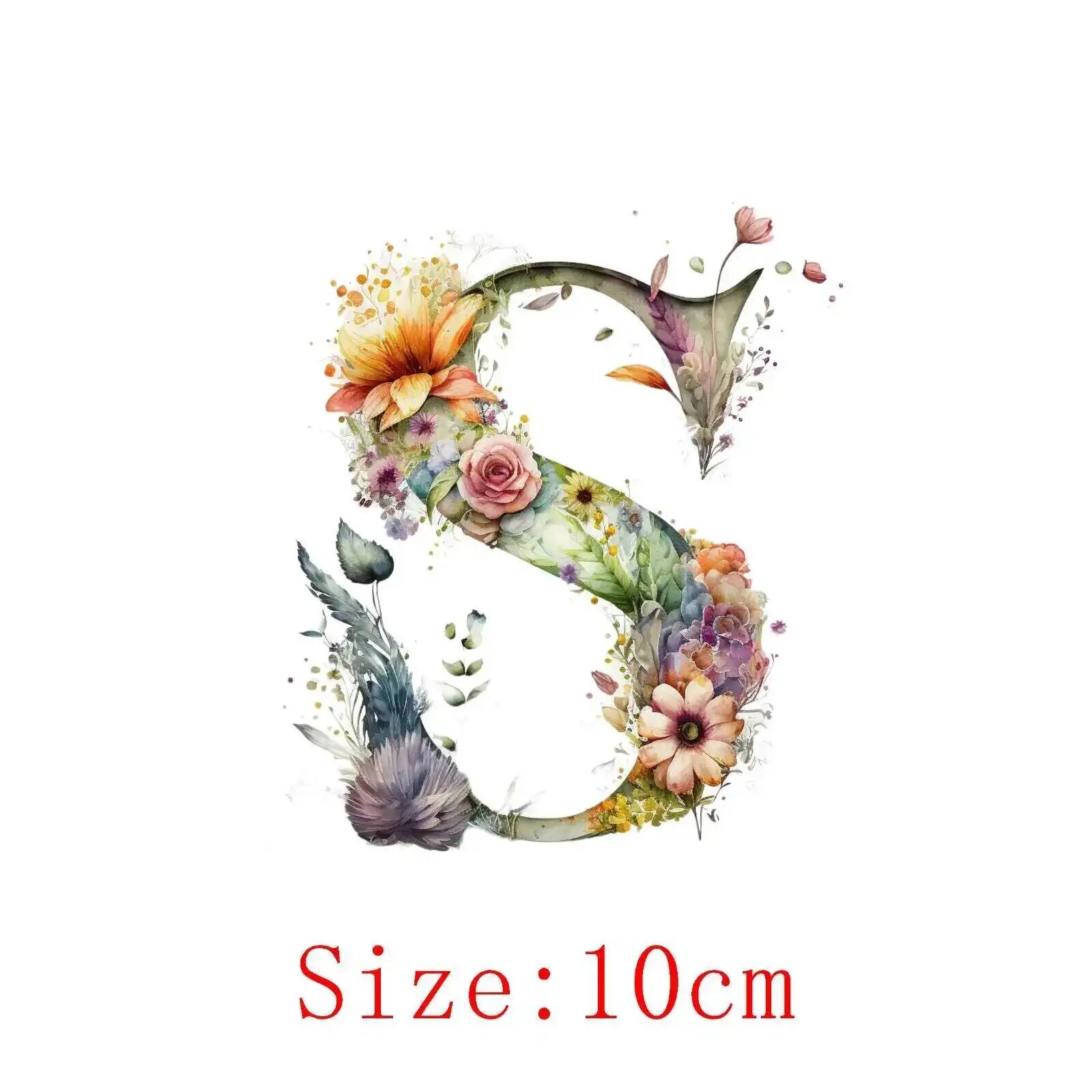 Наклейка термопереносная Flower Letter S, Цвет: TH5086-S