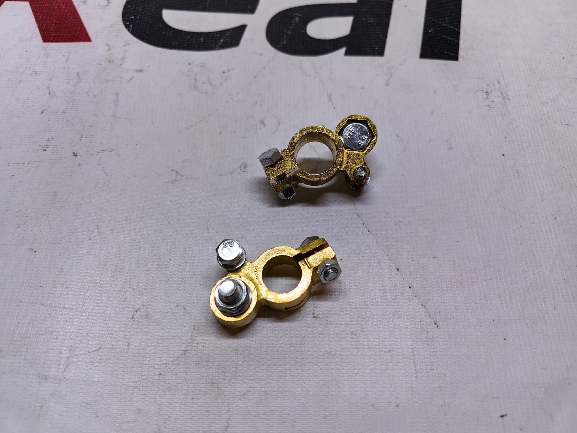 Клеммы для аккумулятора (+/-) Модификация_007, универсальные (2шт.) медные