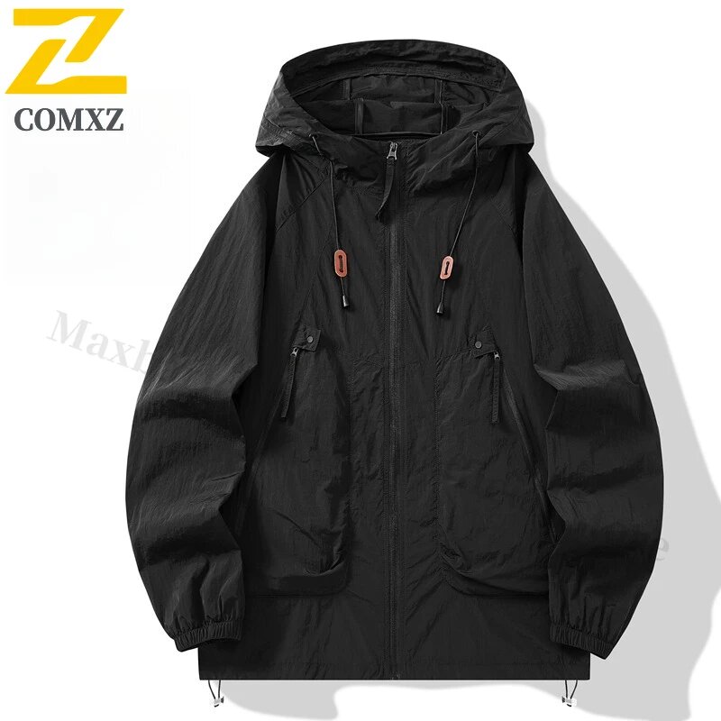 Eiao летняя куртка с капюшоном UPF50+ из полиэстера Черный, М, черный