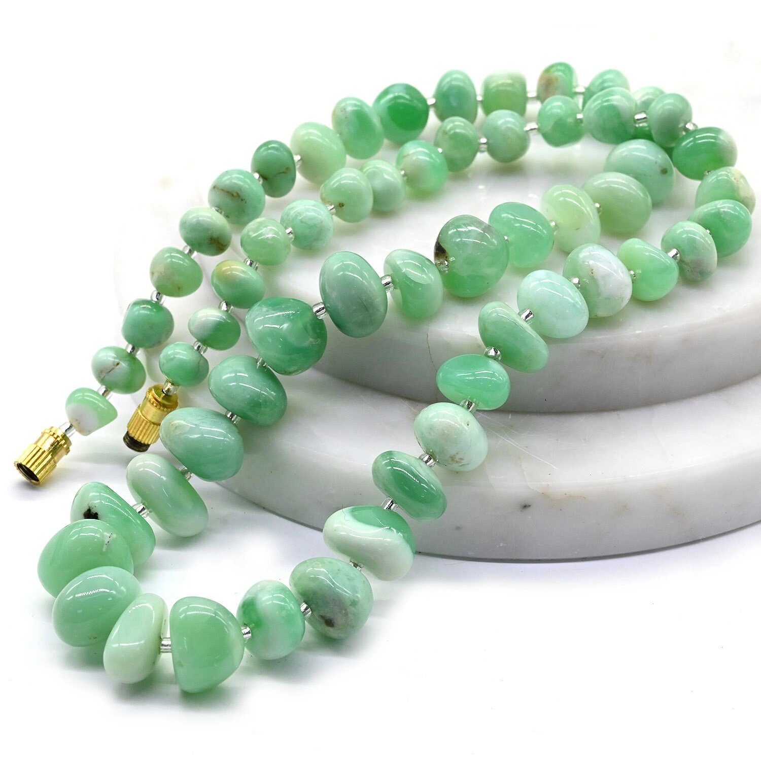 Бусы, хризопраз