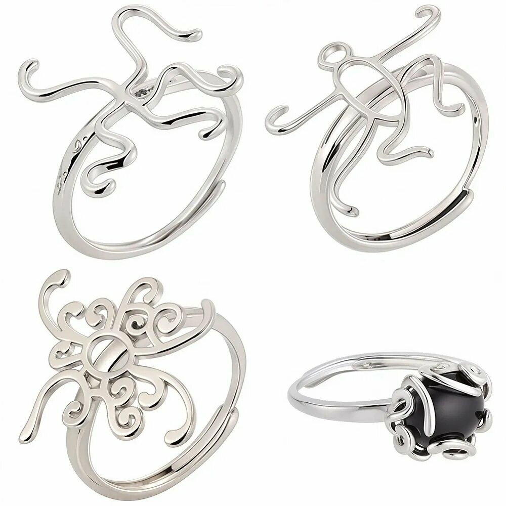 3 шт. 3 стиля регулируемых латунных колец с платиновыми элементами крепления колец